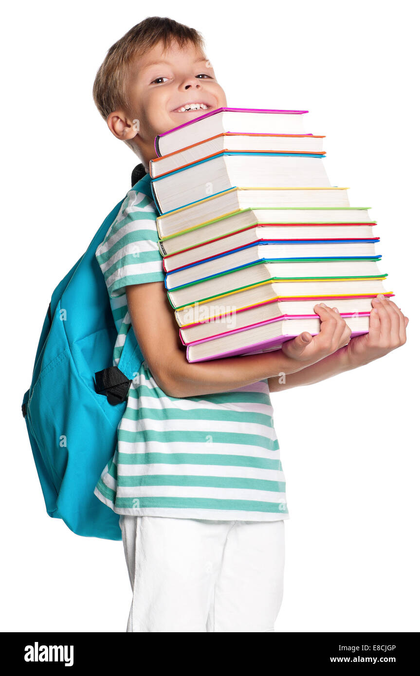 Little boy with books Stock Photo - Alamy