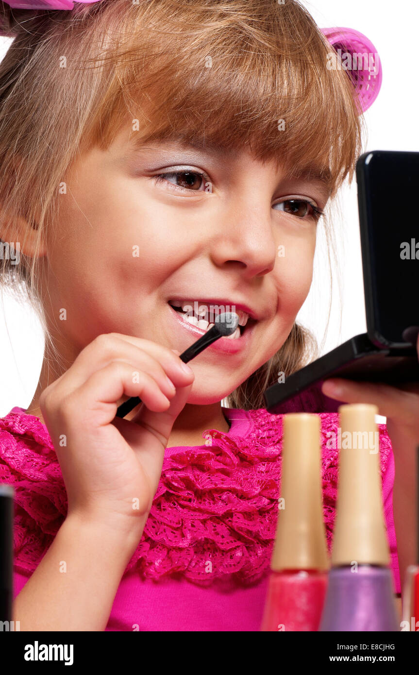 Makeup little girl Stock Photo - Alamy