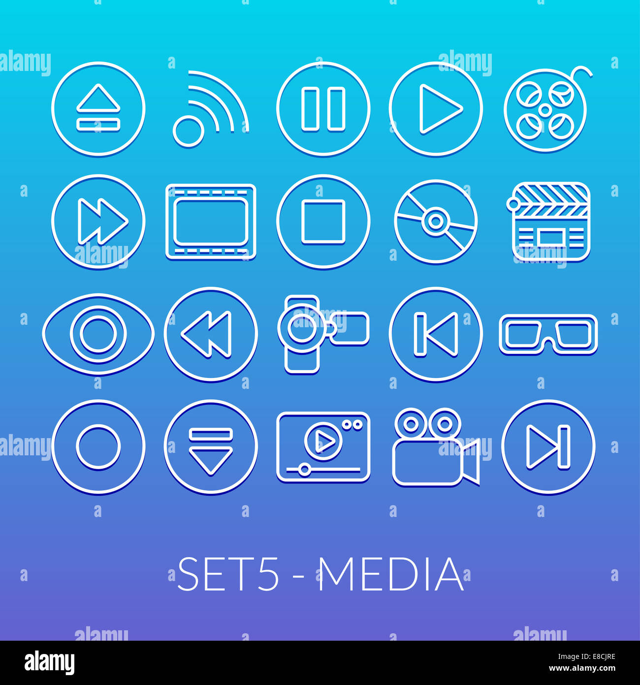 Outline icons thin flat design, modern line stroke style Stock Photo ...