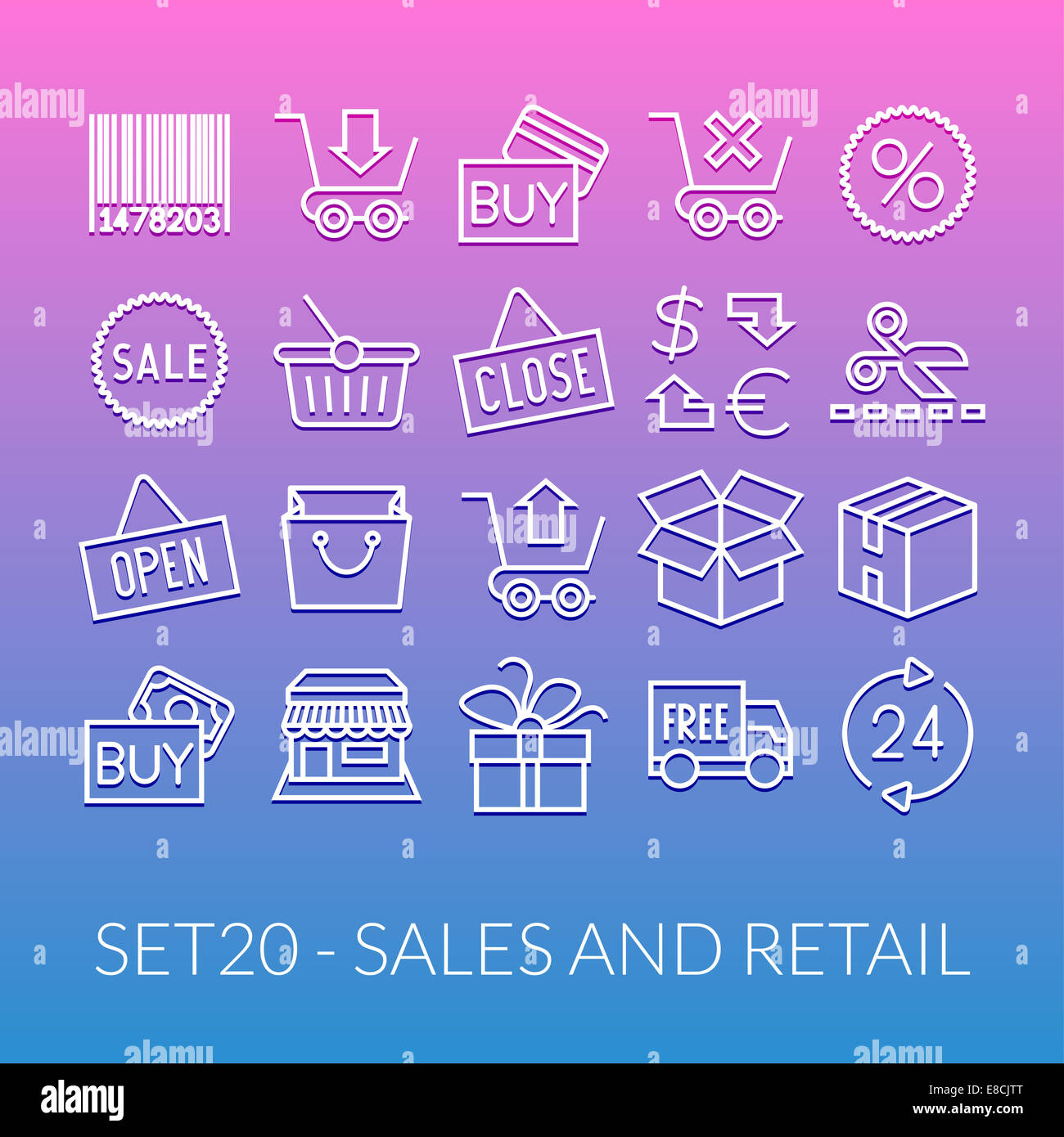 Outline icons thin flat design, modern line stroke style Stock Photo ...