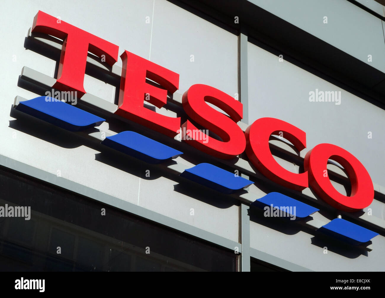 Logo on Tesco superrmarket in London Stock Photo - Alamy