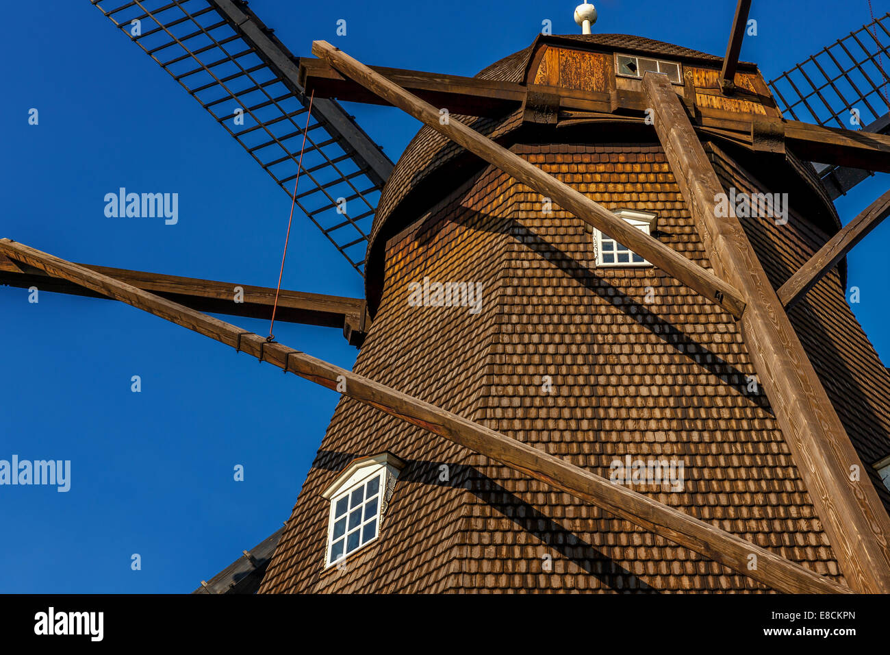 Old Dutch (Fuglevad Vindmølle) type windmill Frilandsmuseet, Zealand ...