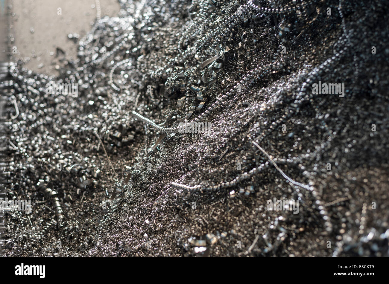 A pile of aluminum CNC milling waste Stock Photo - Alamy