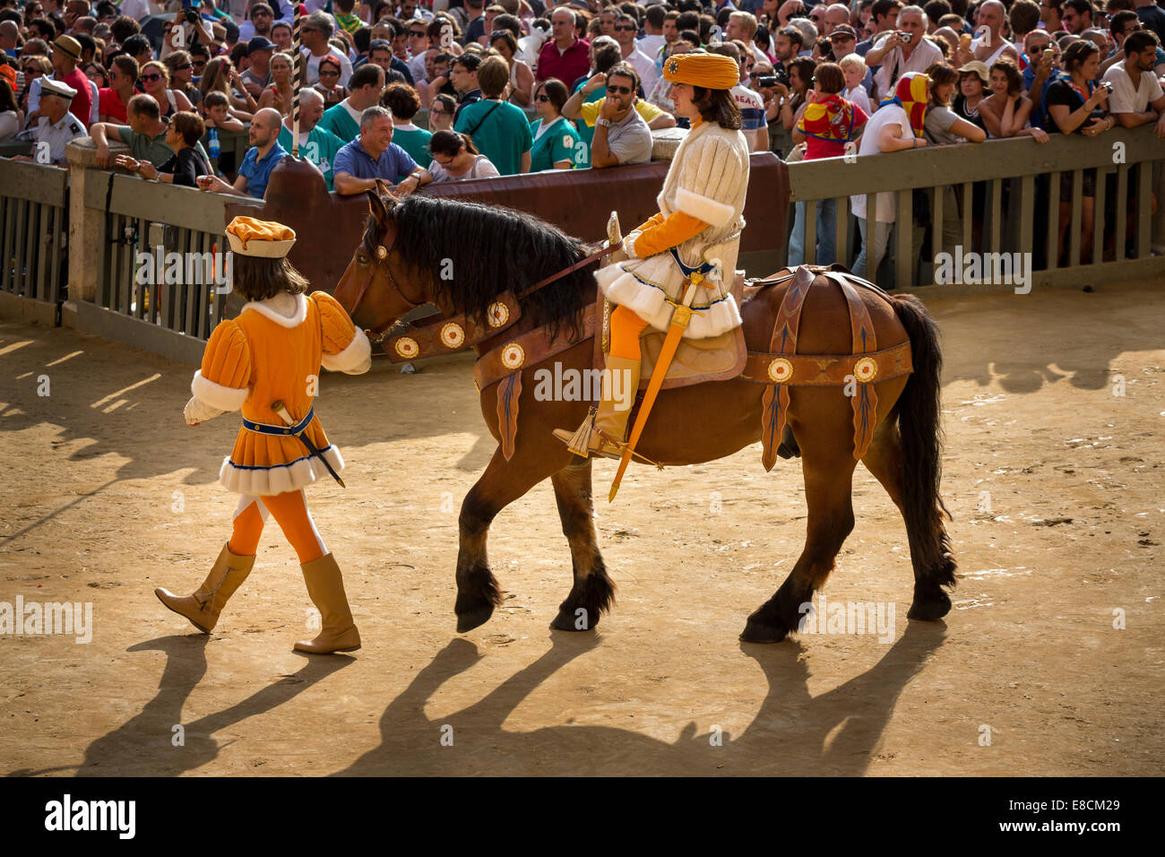 The historical parade before the Palio di Siena horse race, Siena ...