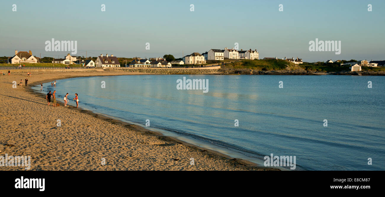 Trearddur Bay seaside resort late evening summer on the western coast ...