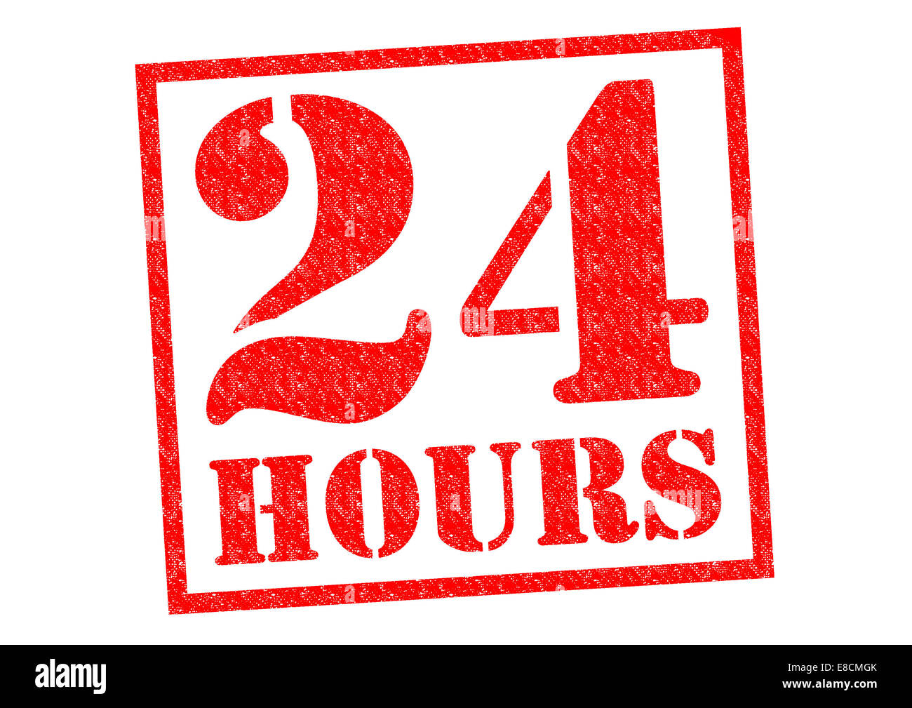24 HOURS red Rubber Stamp over a white background Stock Photo - Alamy