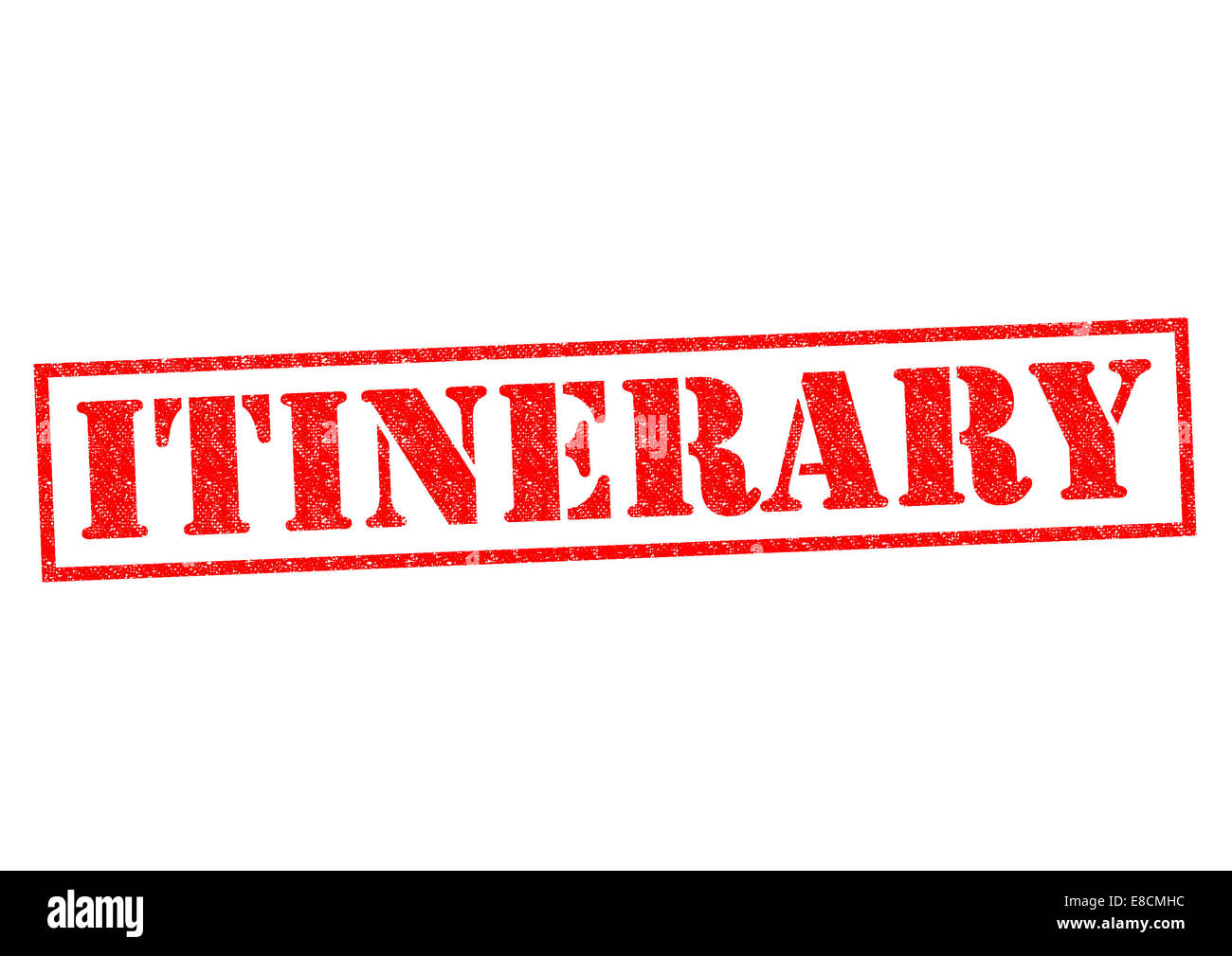 ITINERARY red Rubber Stamp over a white background Stock Photo - Alamy