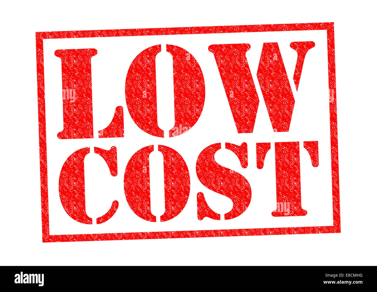 LOW COST red Rubber Stamp over a white background Stock Photo - Alamy