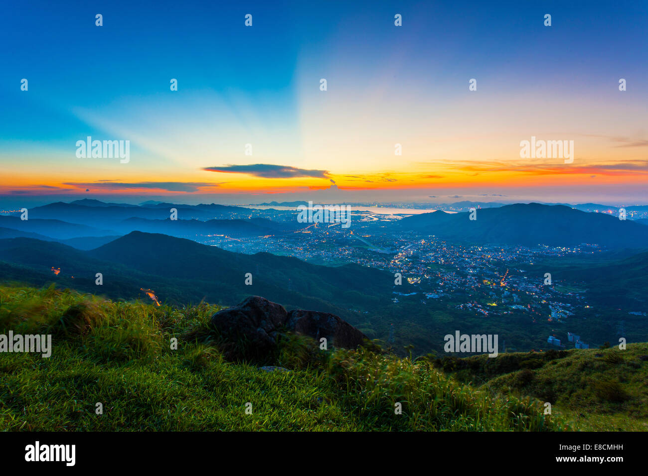 Mountain sunset in summer Stock Photo - Alamy