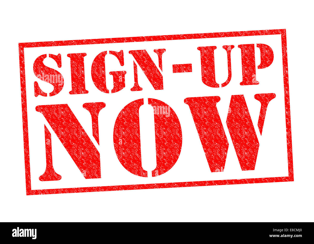 SIGN UP NOW red Rubber Stamp over a white background Stock Photo - Alamy