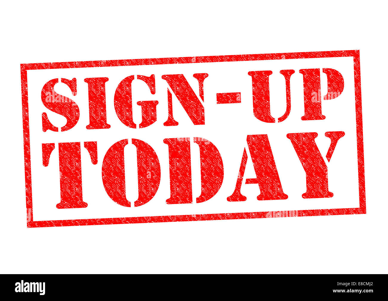 SIGN-UP TODAY red Rubber Stamp over a white background Stock Photo - Alamy