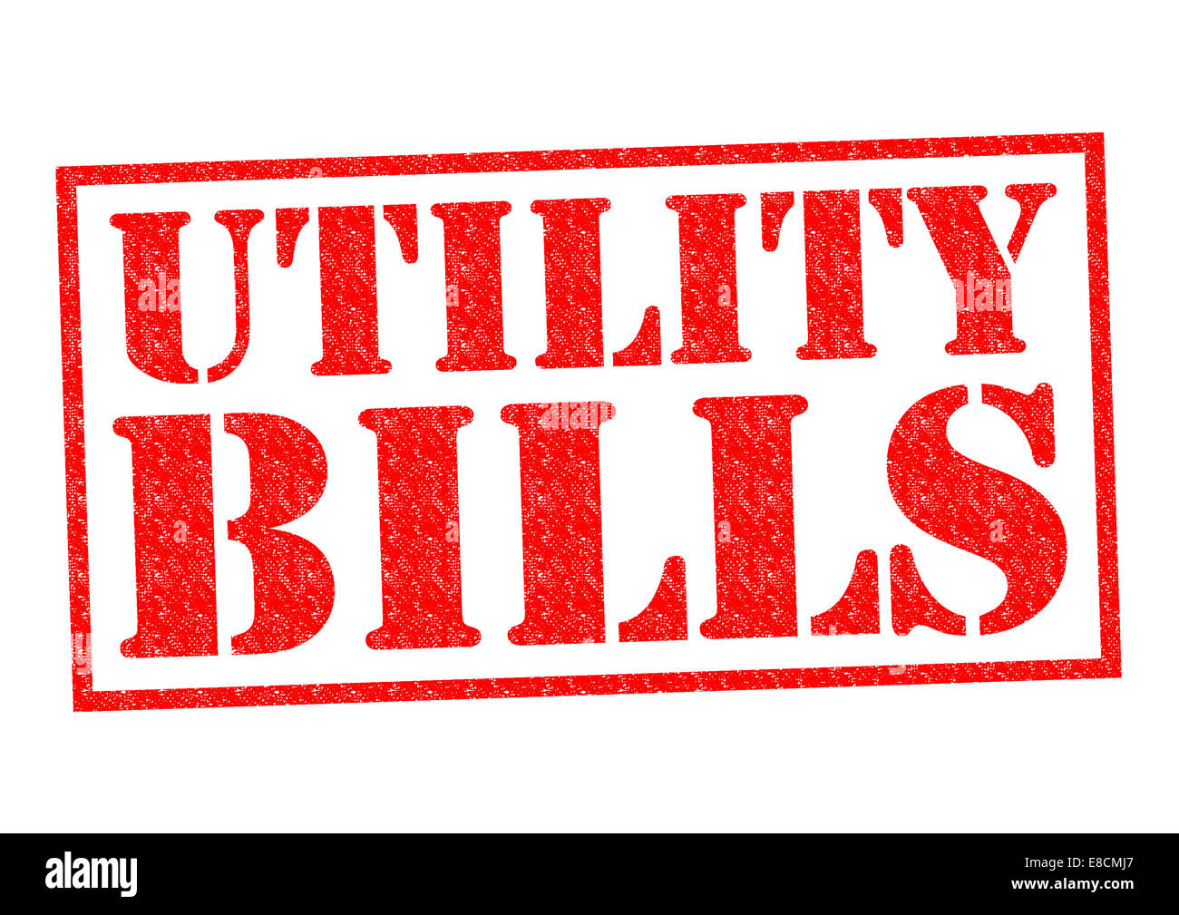 UTILITY BILLS red Rubber Stamp over a white background Stock Photo - Alamy