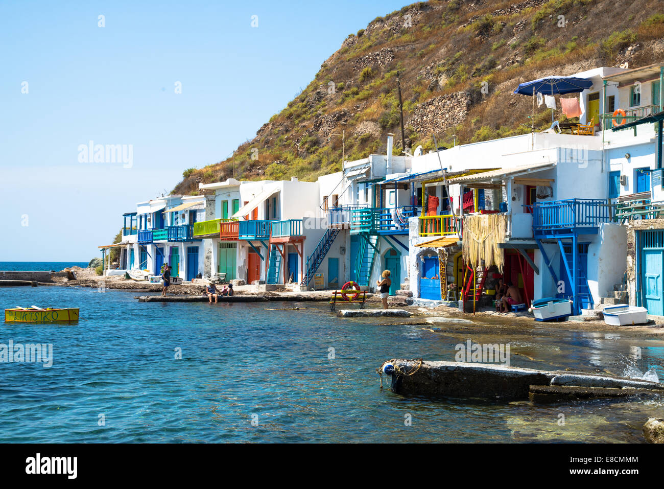 colourful klima at milos in greece Stock Photo - Alamy