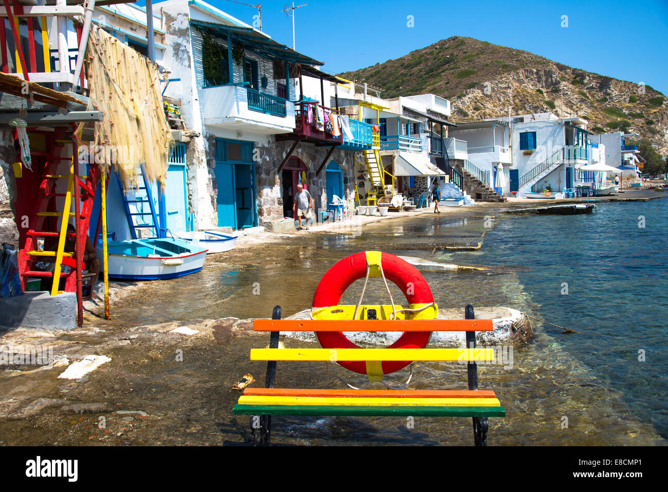 colourful klima at milos in greece Stock Photo - Alamy