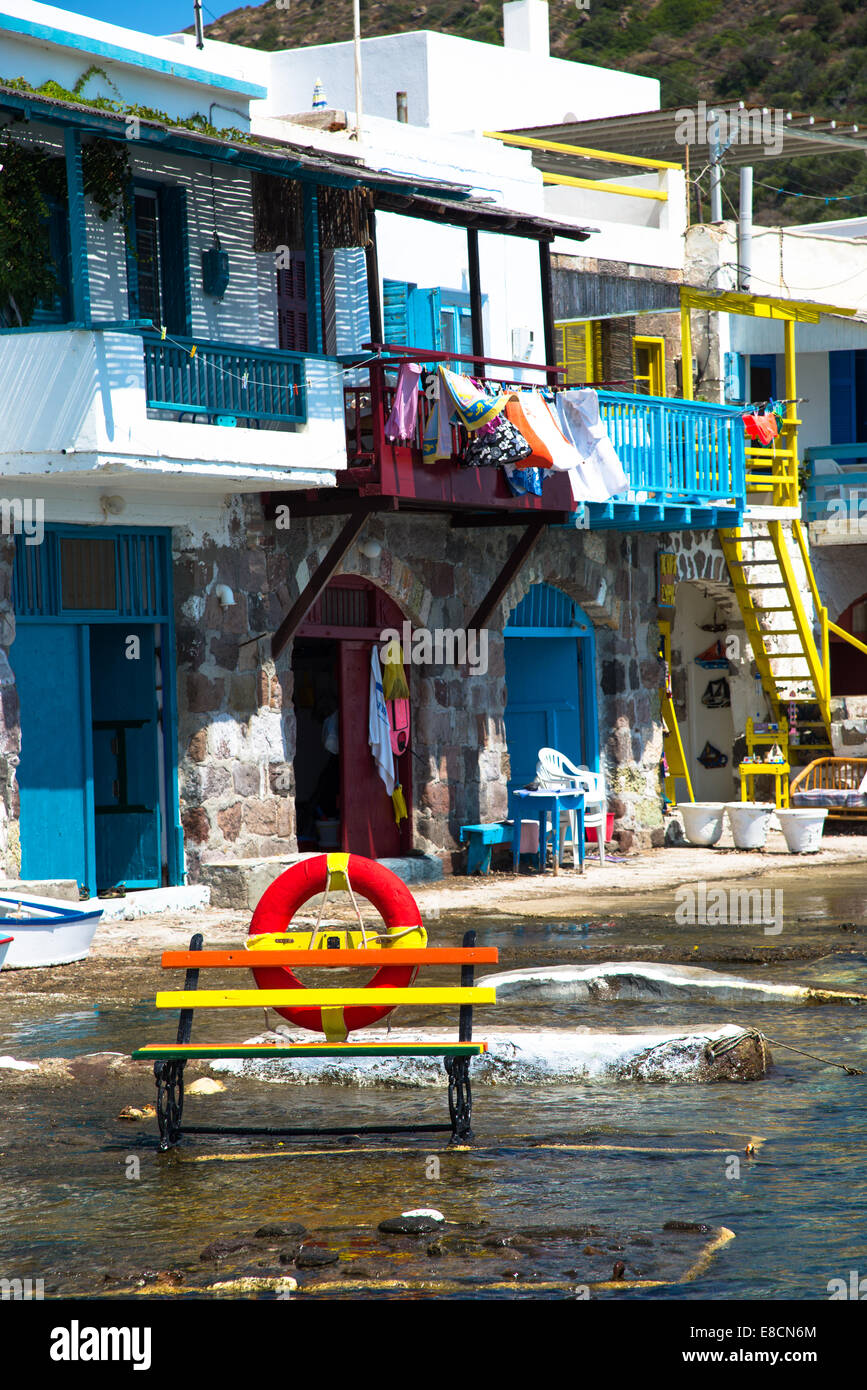 colourful klima at milos in greece Stock Photo - Alamy