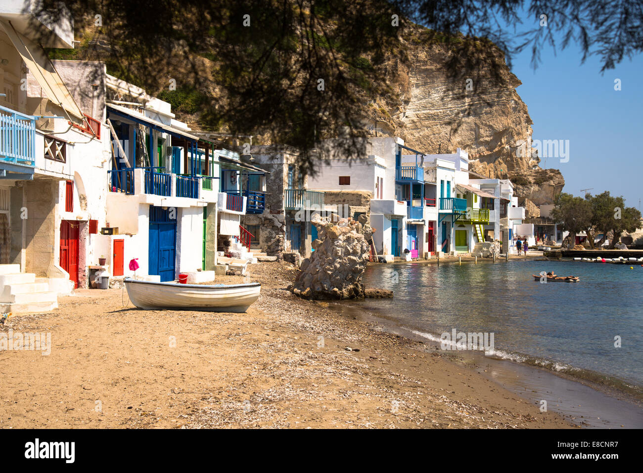 colourful klima at milos in greece Stock Photo - Alamy