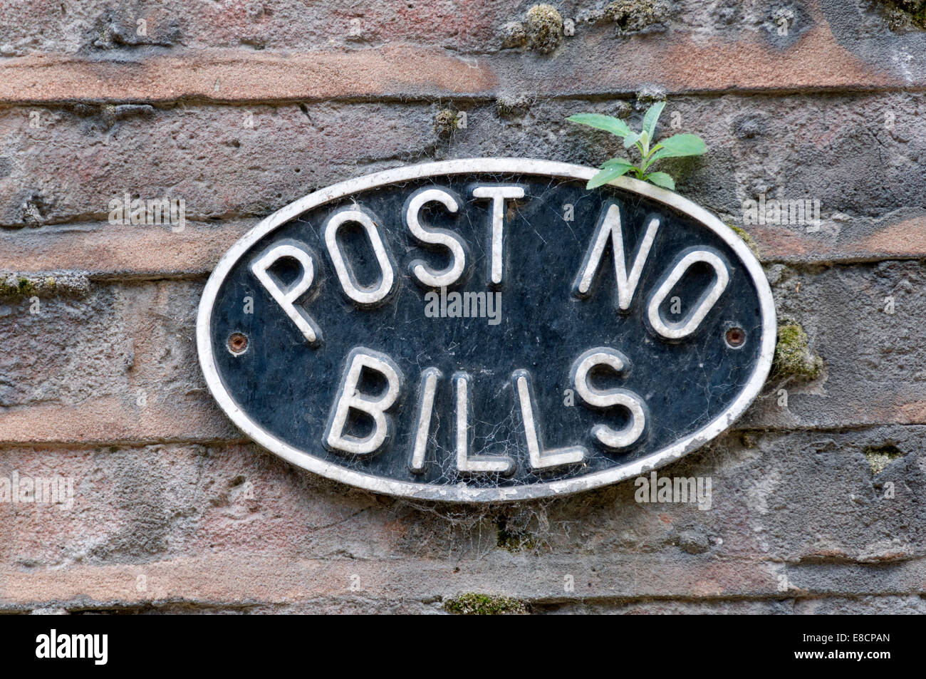 Metal 'Post No Bills' sign, on the railway arches, Whitworth Street ...