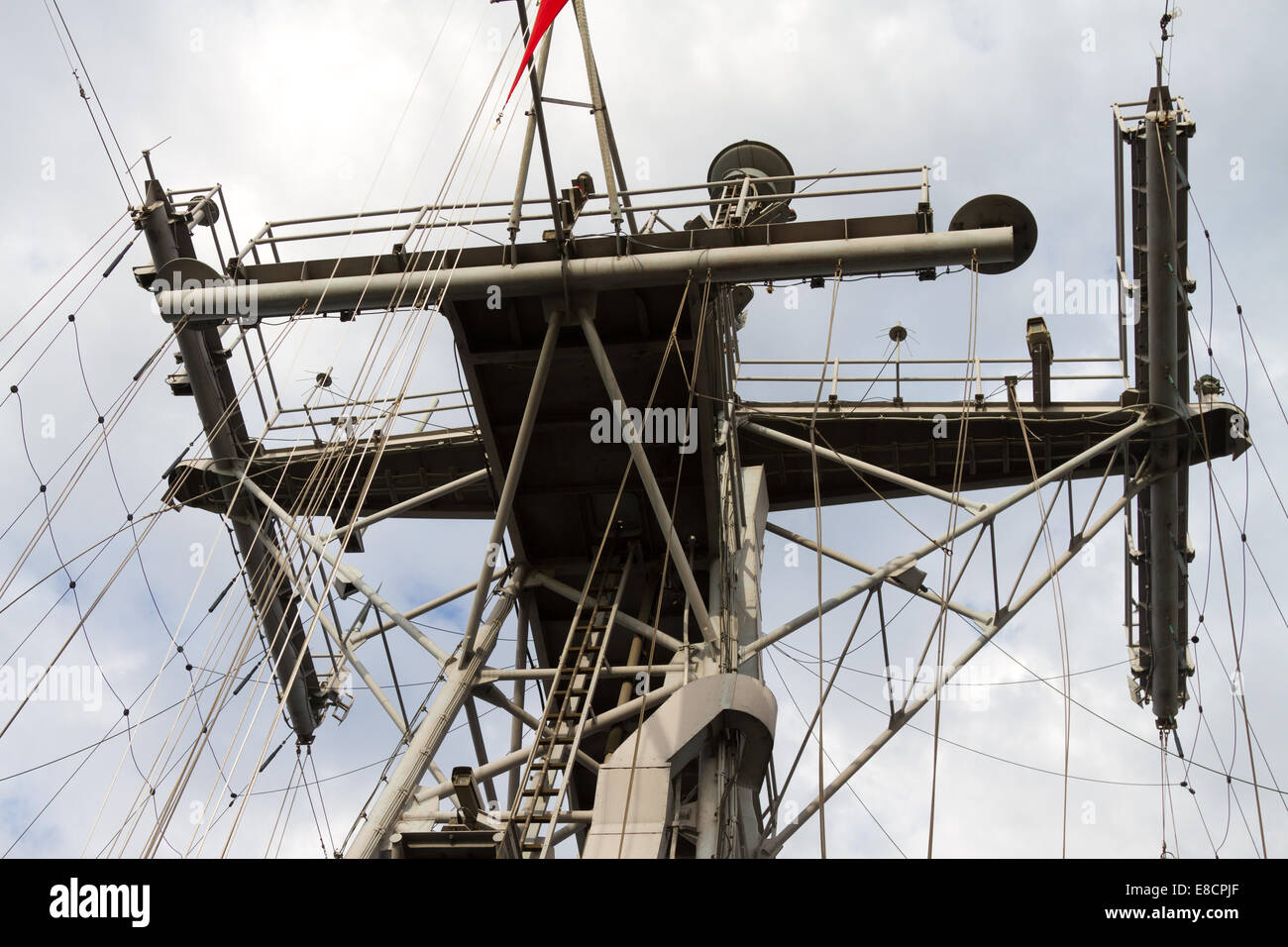 Telecommunication Tower of a Ship Stock Photo - Alamy