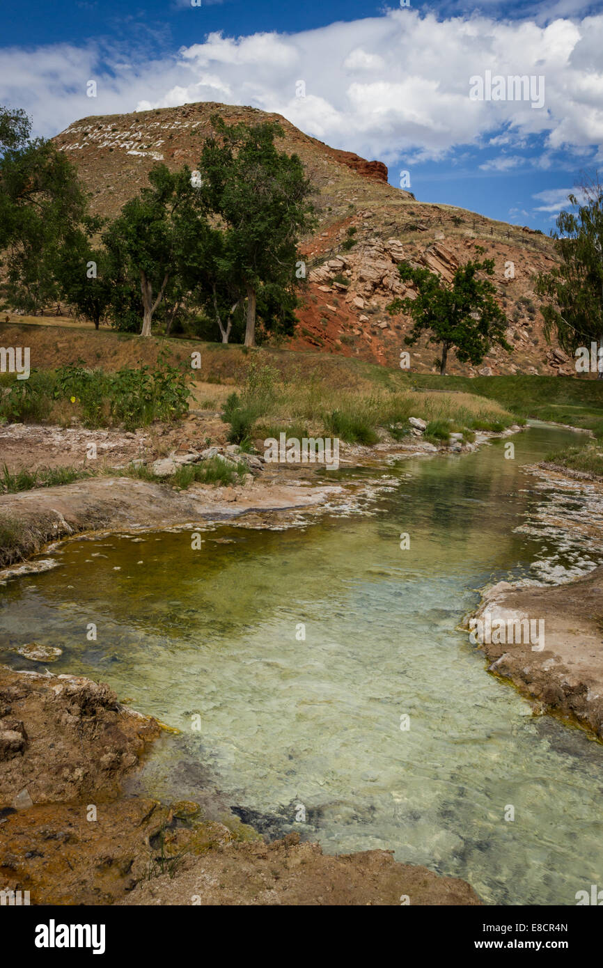 mineral hot springs in thermopolis wyoming with mineral sediment ...