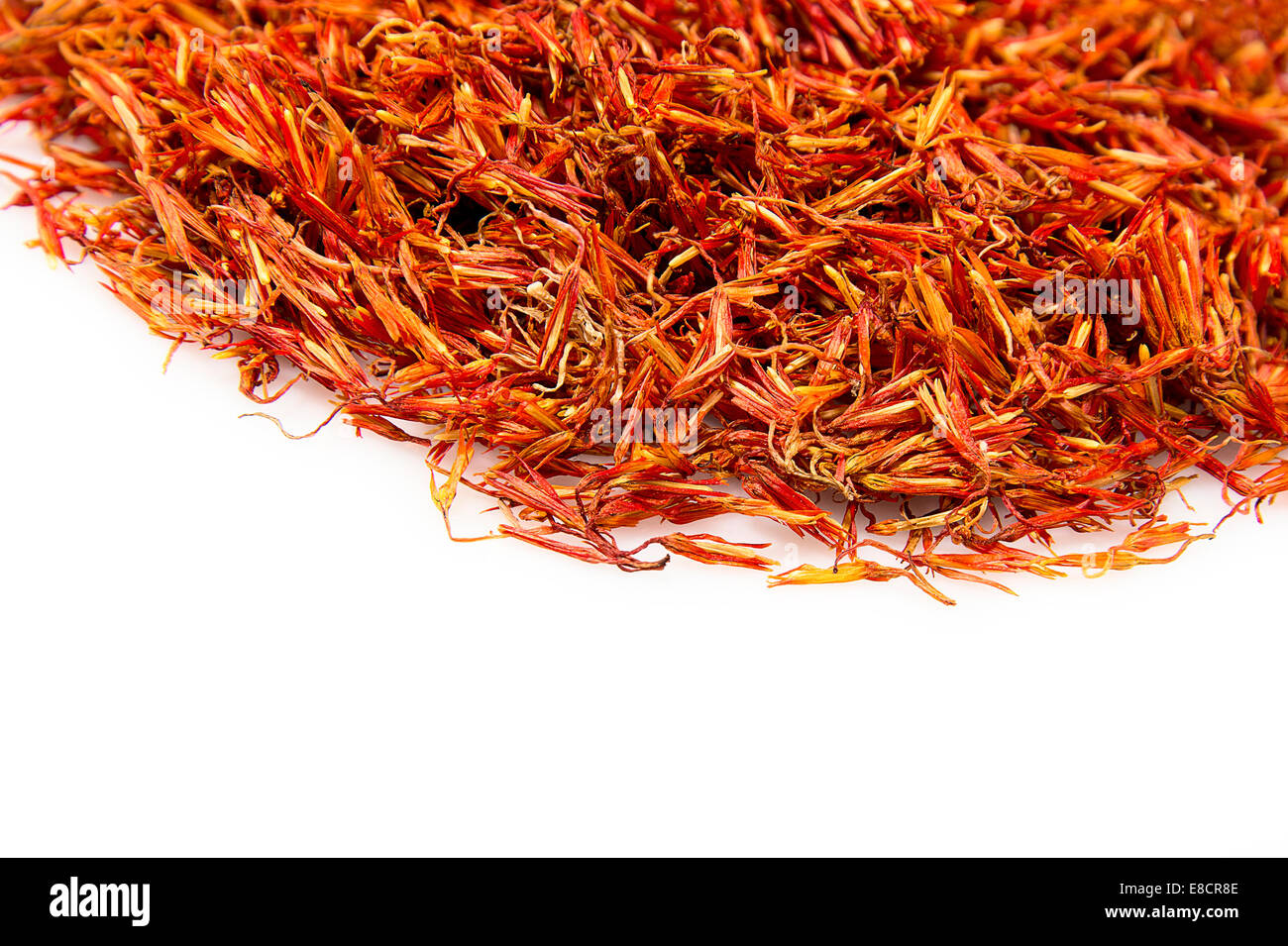 saffron stigmas isolated on white background Stock Photo - Alamy