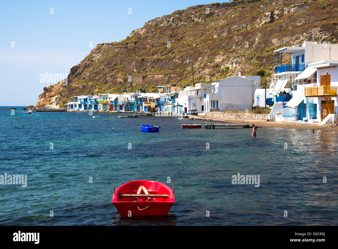 colourful klima at milos in greece Stock Photo - Alamy