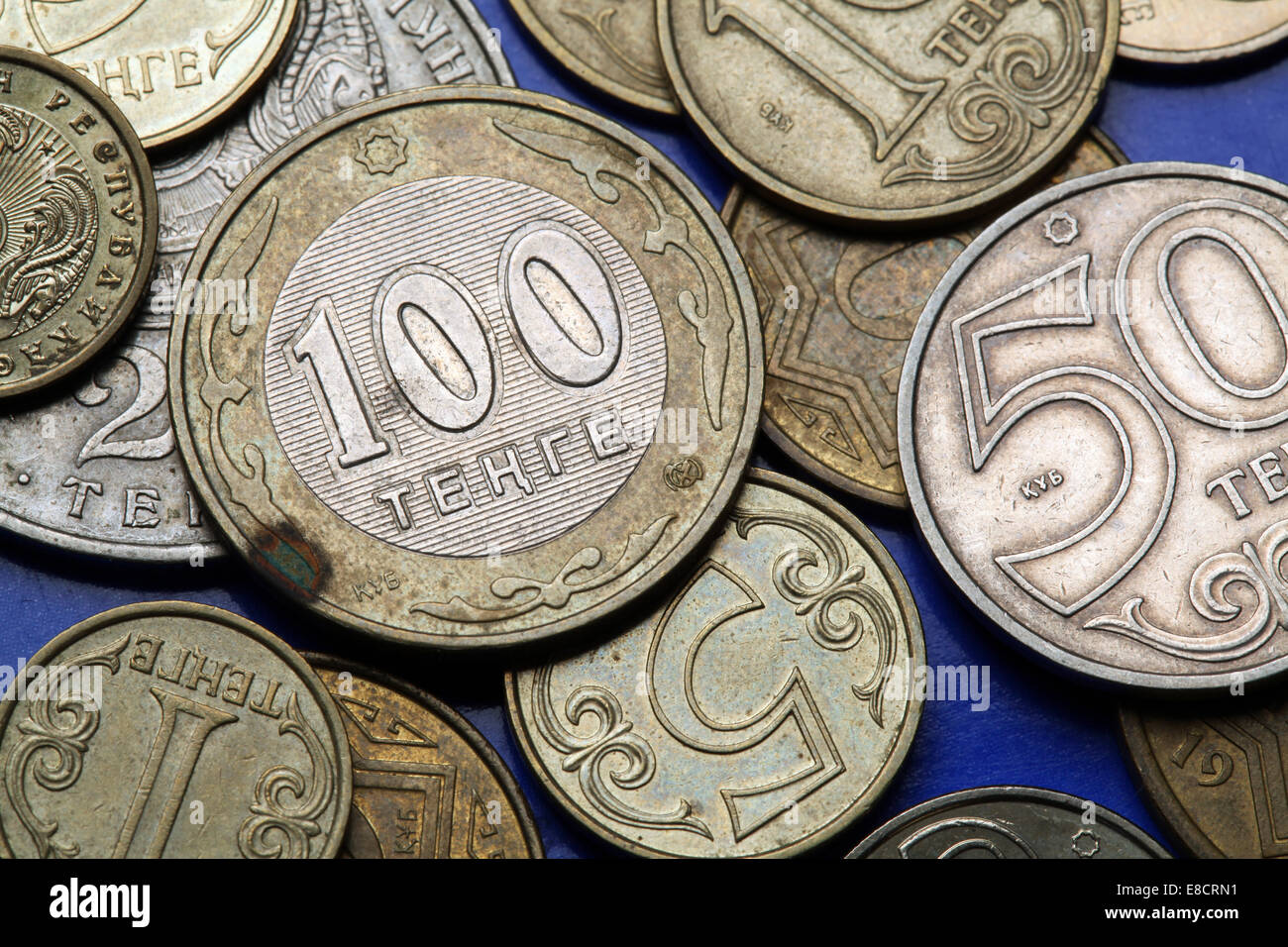 Coins of Kazakhstan. Kazakhstani 100 tenge coin Stock Photo - Alamy