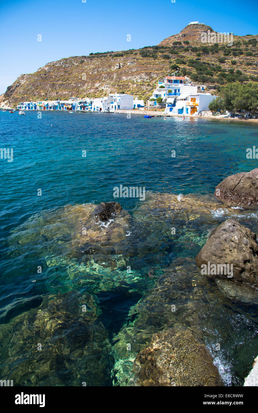 colourful klima at milos in greece Stock Photo - Alamy