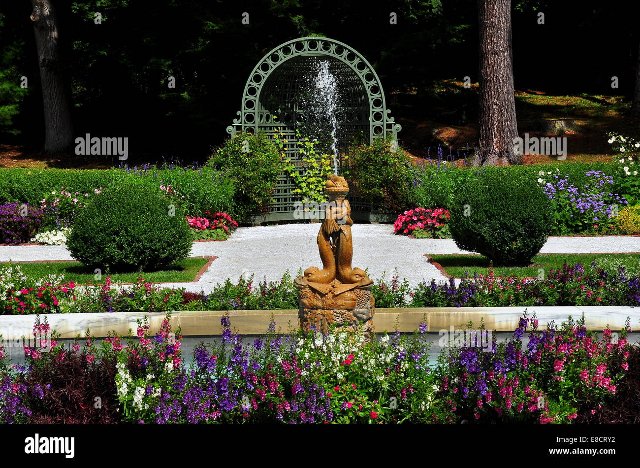 Lenox, Massachusetts: Dolphin Fountain in the formal French Garden at ...