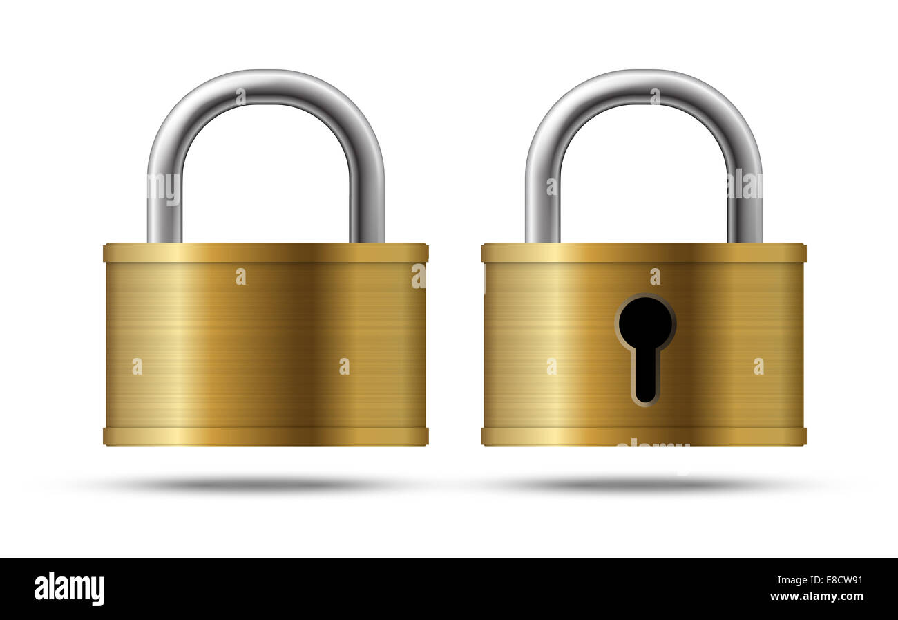 Set of realistic vector locks security icons isolated on white Stock ...