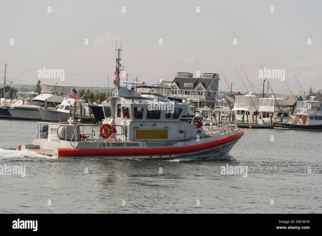 United States Coast Guard on the waterways patroling in Galilee Point ...