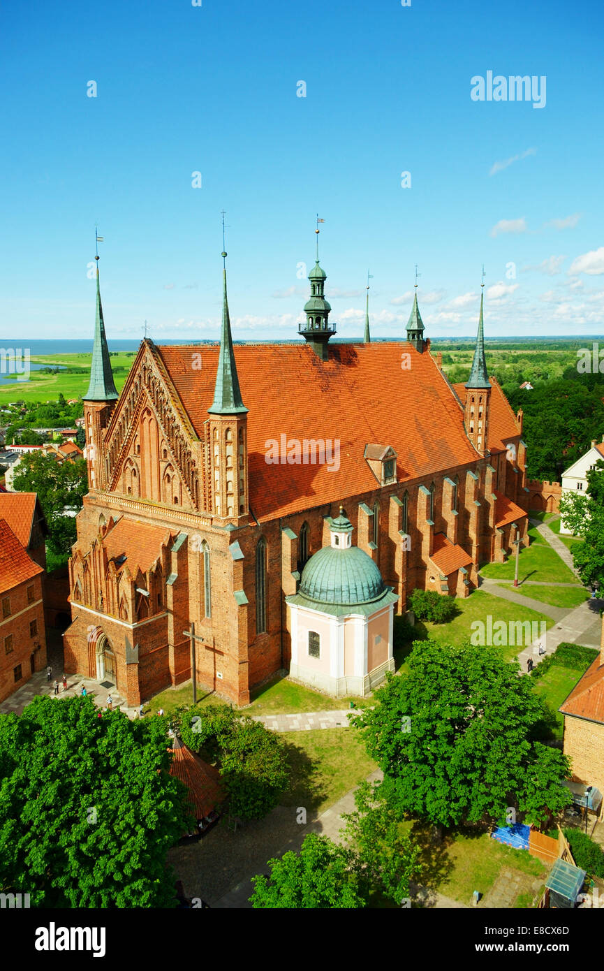 Frombork, Poland. Aerial view of the Arch-cathedral Basilica of ...