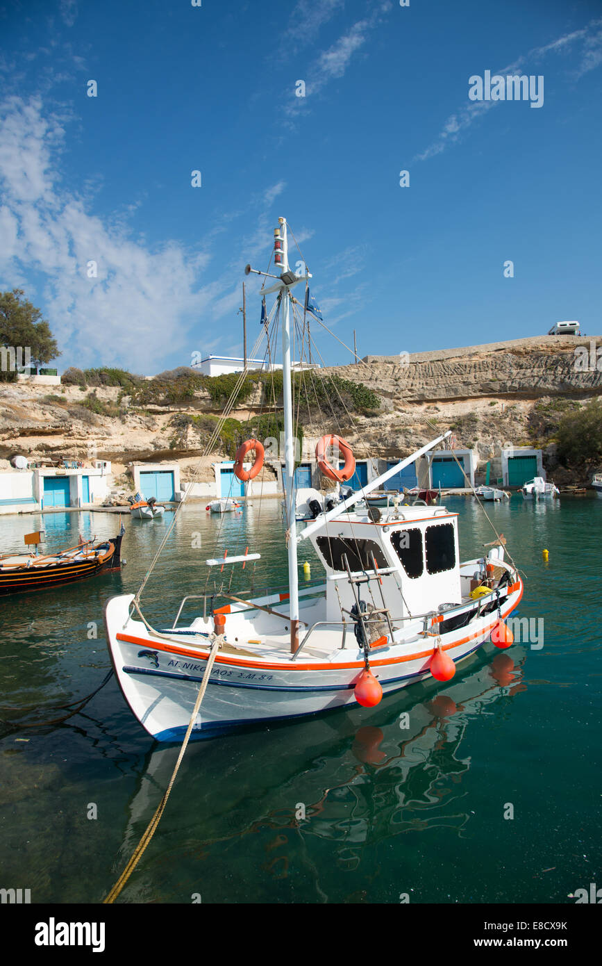 colourful mandrakia at milos, greece Stock Photo - Alamy