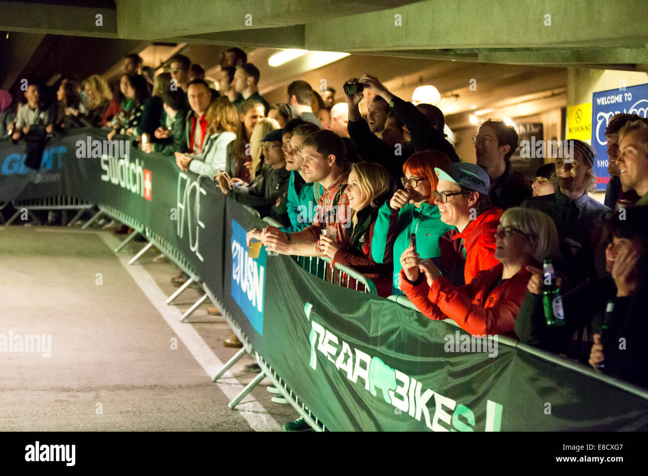 Spectators at Parkour Ride a multi-discipline cycling event held in an ...