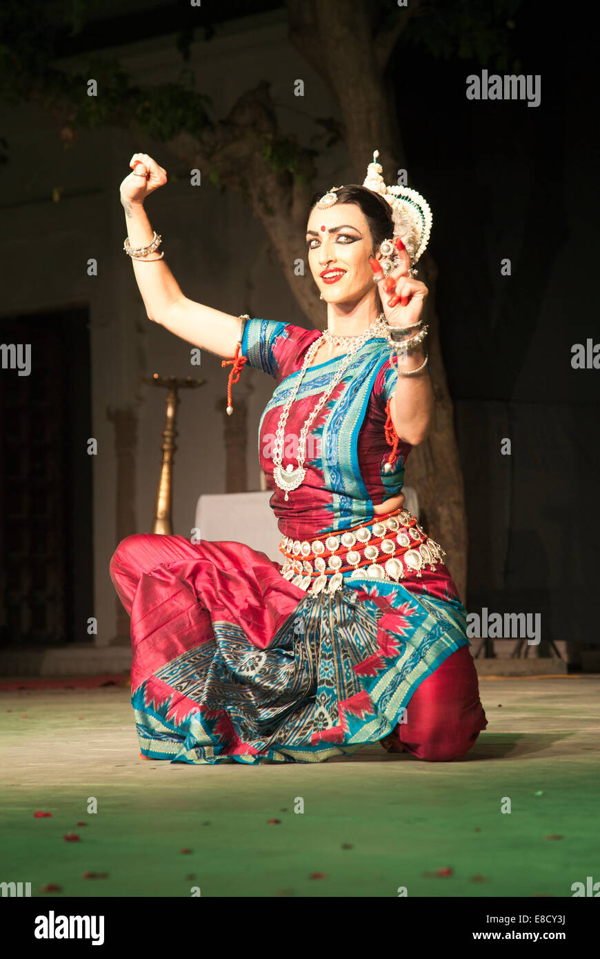 Odissi dancer, the oldest of the classical Indian dance forms during dance festival at Old ...