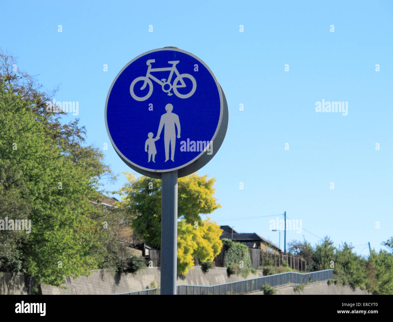 a sign showing pedestrians and cycles Stock Photo - Alamy