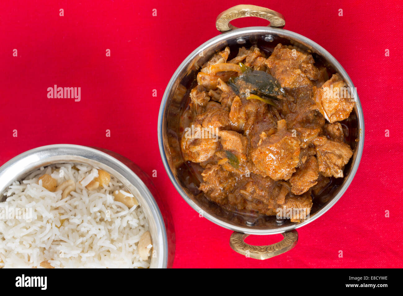 Chicken malabar curry in a traditional kadai or karahi bowl Stock Photo ...