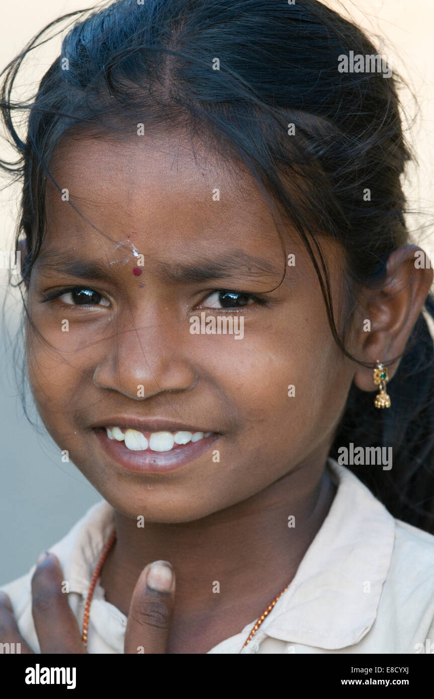 Young pure smiling Indian sunlit village girl Stock Photo - Alamy