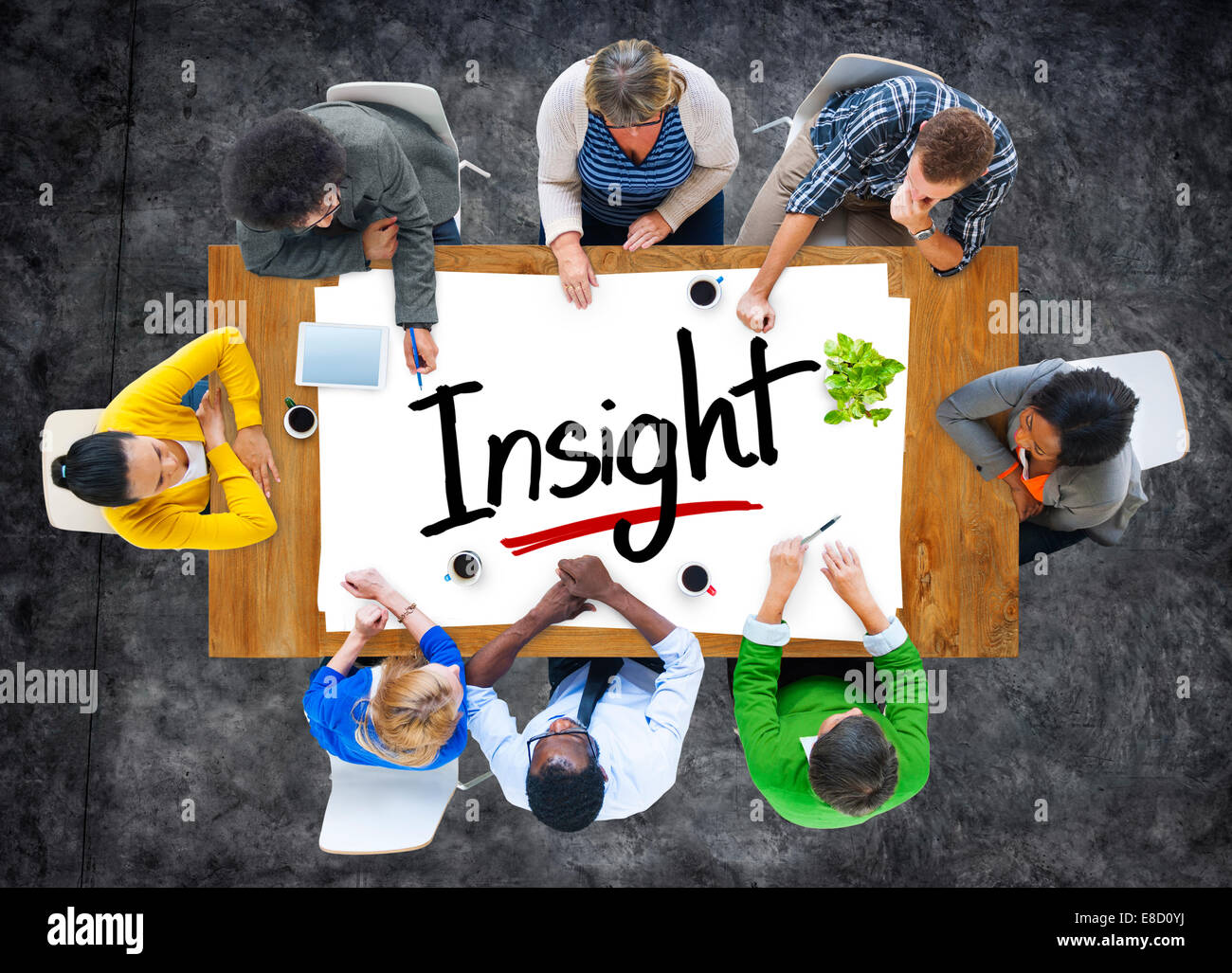 Aerial View with People and Text Insight Stock Photo - Alamy