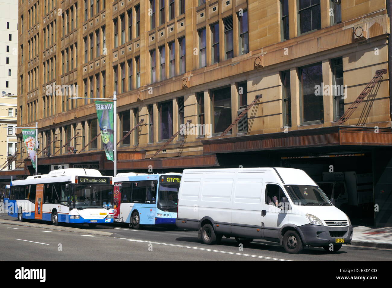 sydney buses in elizabeth street sydney city centre,australia Stock ...