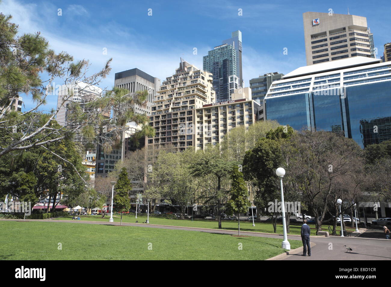 hyde park in the centre of sydney looking across to elizabeth street ...