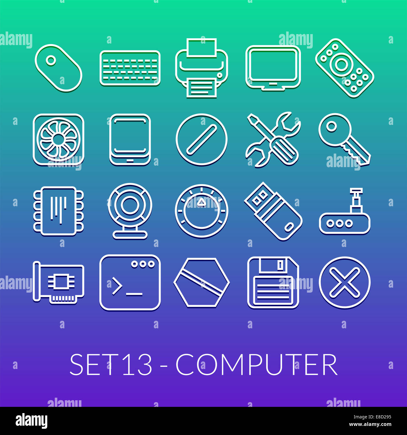 Outline icons thin flat design, modern line stroke style Stock Photo ...