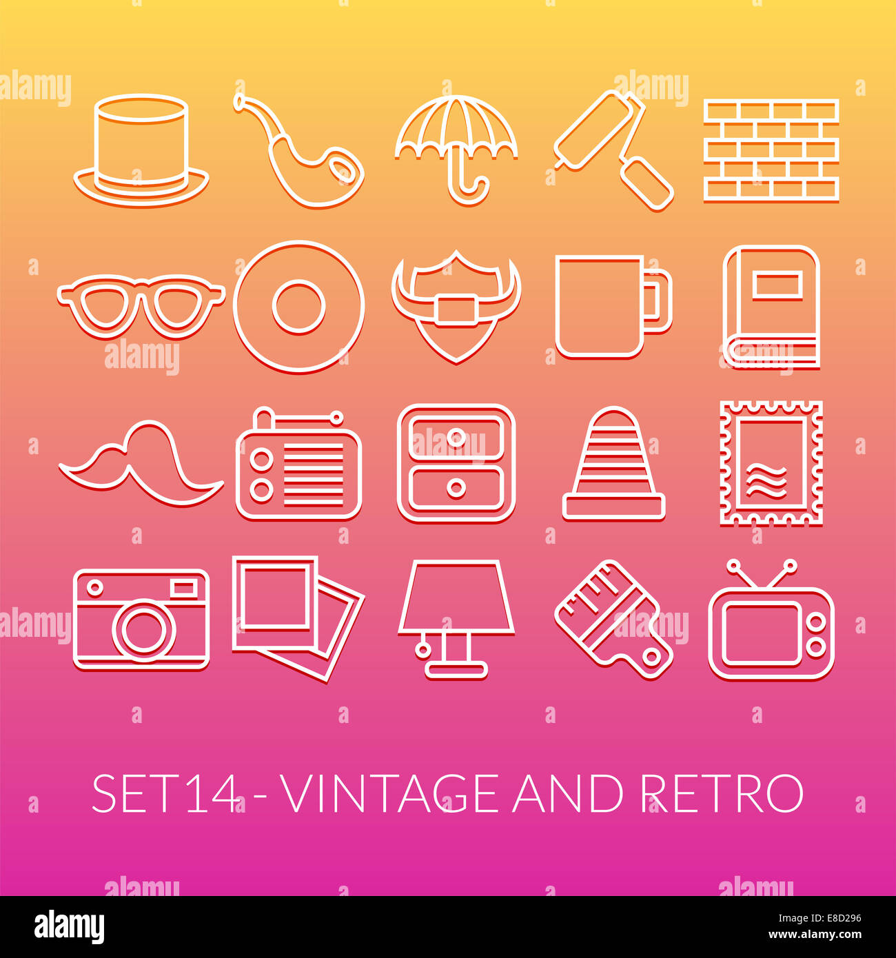 Outline icons thin flat design, modern line stroke style Stock Photo ...