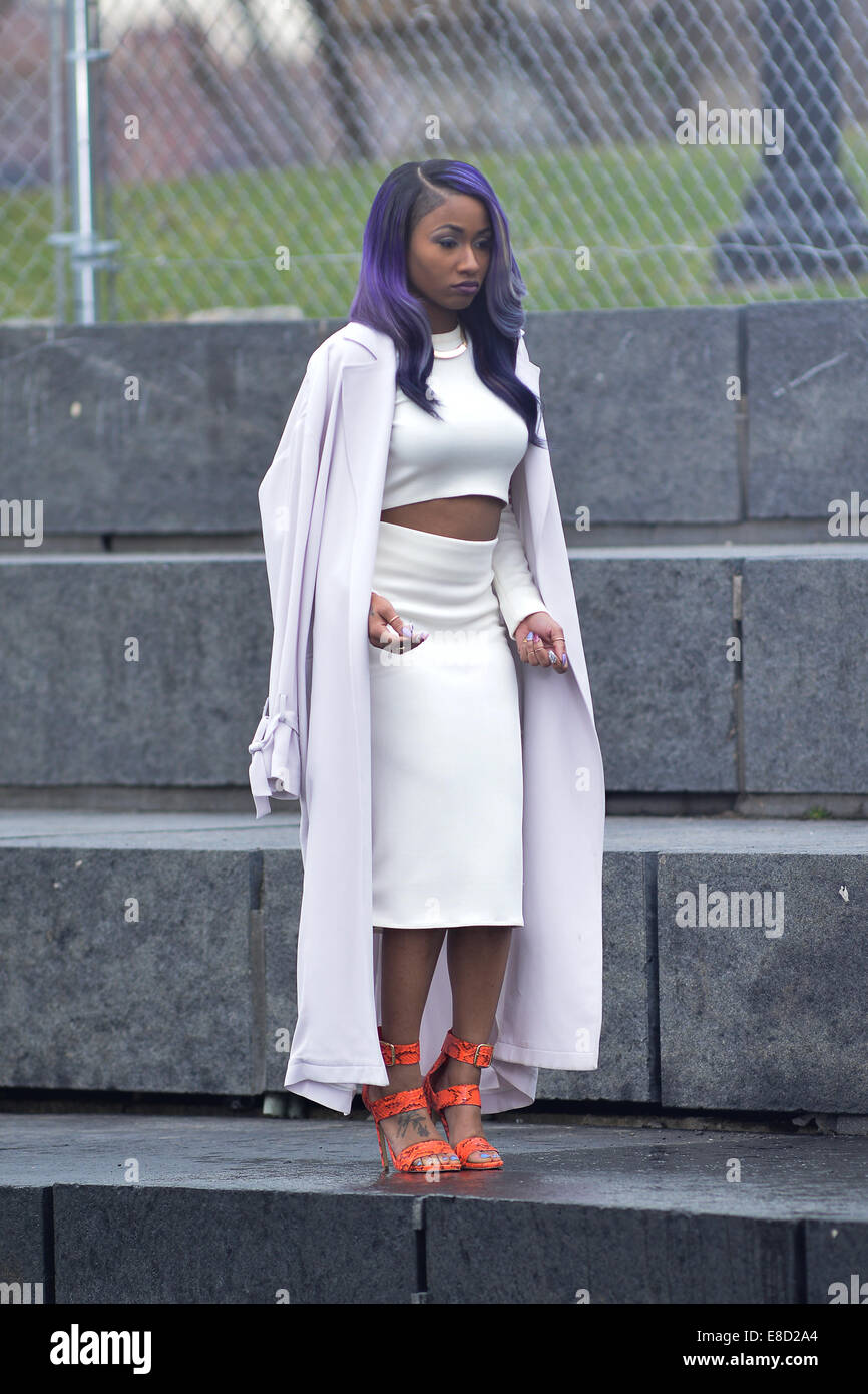 Rapper Diamond shootng a video in Brooklyn Featuring: Diamond Where ...