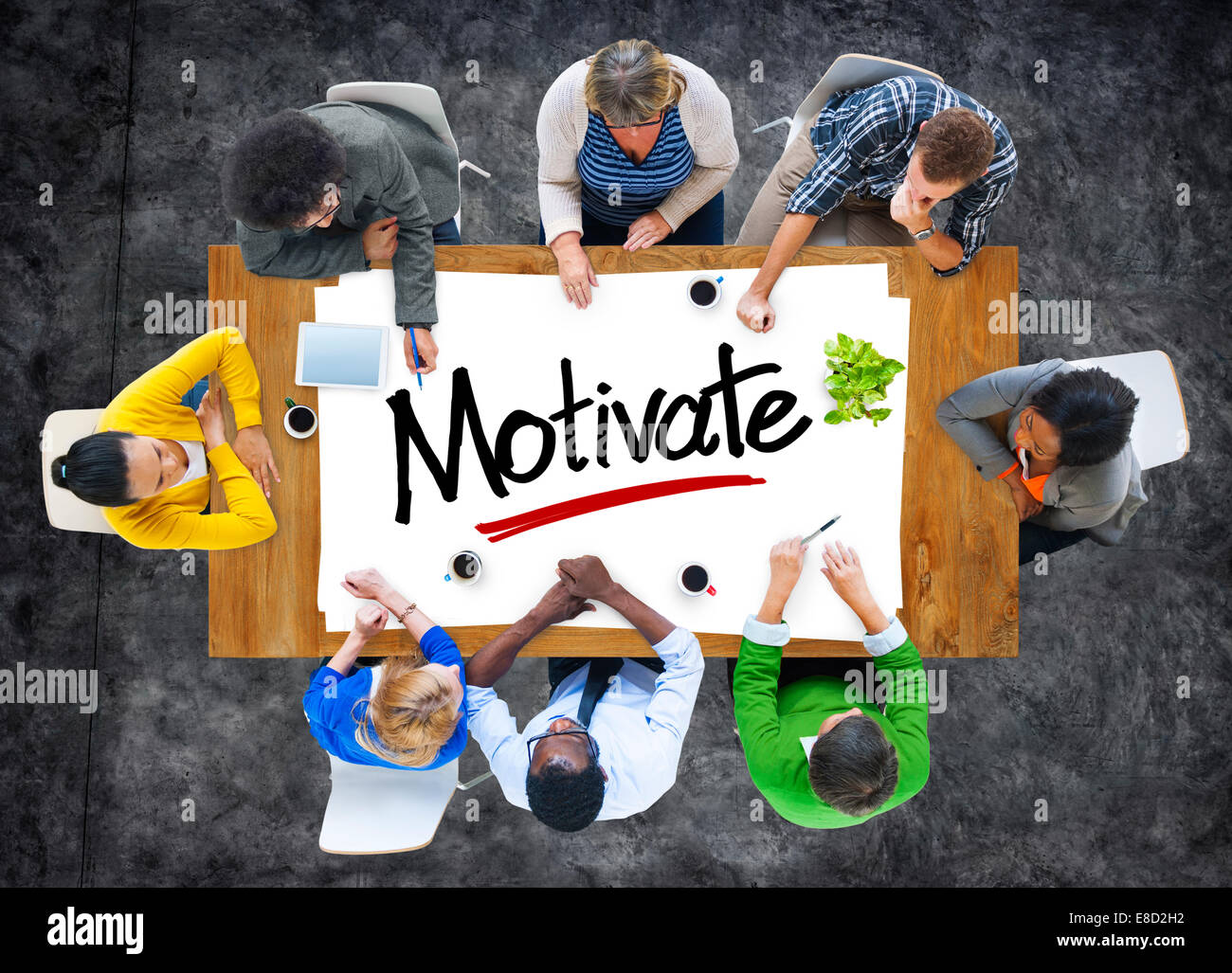 Group of People Brainstorming about Motivate Concept Stock Photo - Alamy