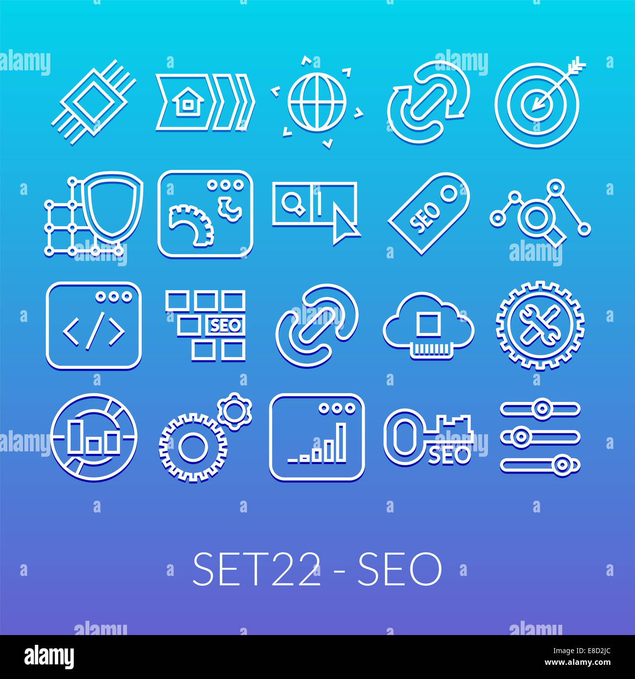 Outline icons thin flat design, modern line stroke style Stock Photo ...