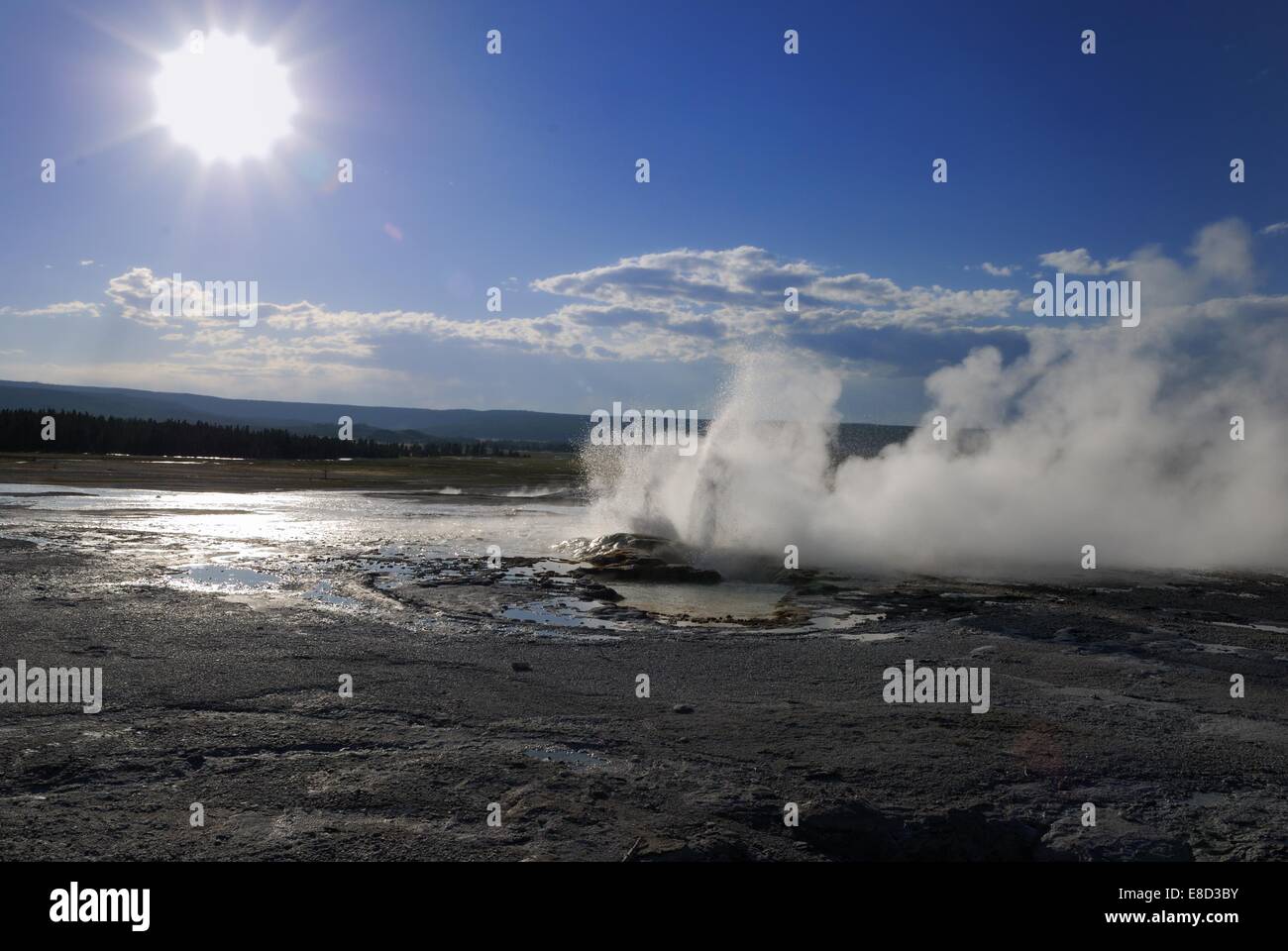 Landscape details of the colorful geothermal sections of Yellowstone ...