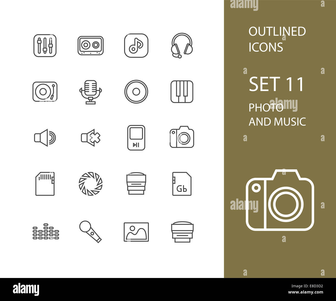 Outline icons thin flat design, modern line stroke style Stock Photo ...