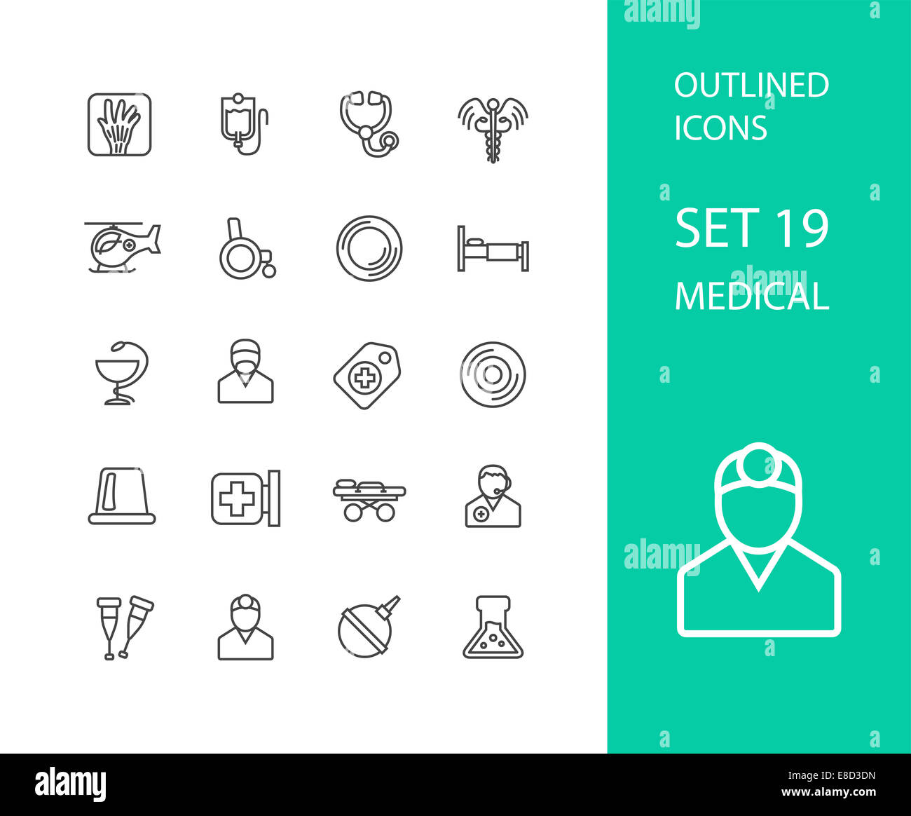 Outline icons thin flat design, modern line stroke style Stock Photo ...