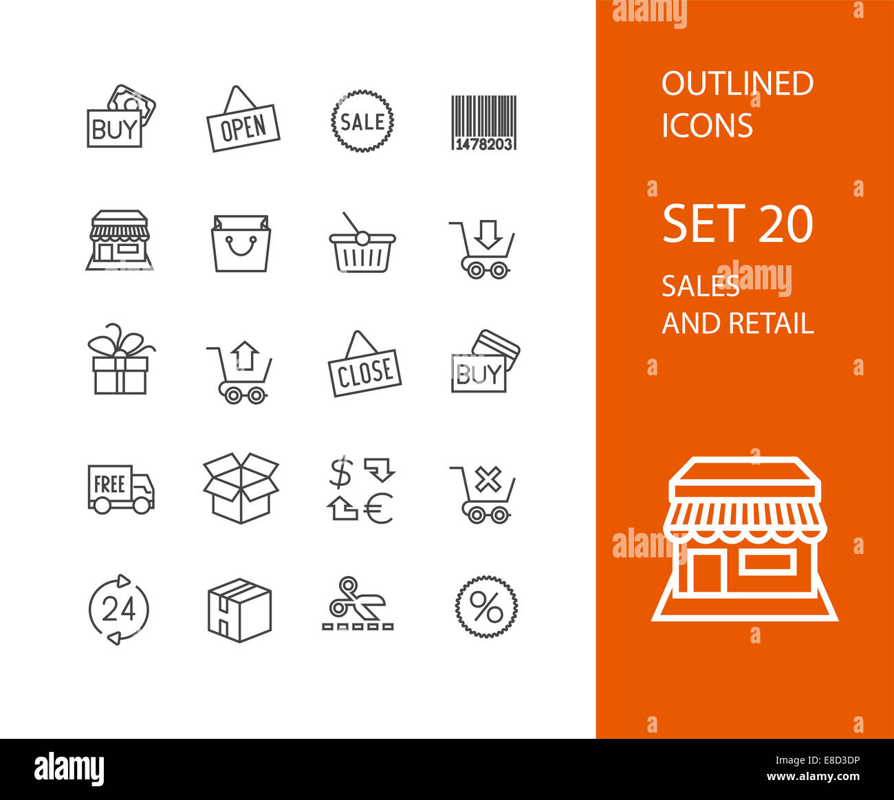 Outline icons thin flat design, modern line stroke style Stock Photo ...