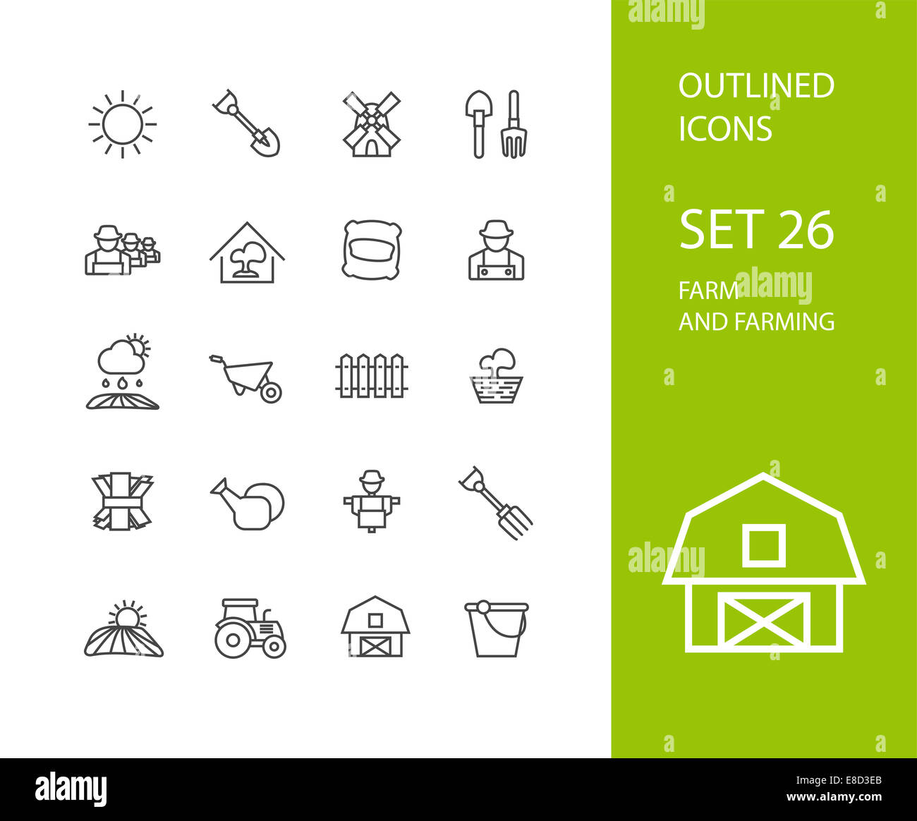 Outline icons thin flat design, modern line stroke style Stock Photo ...